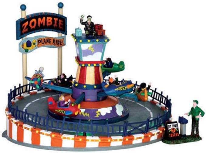 Amazon.com: Lemax Halloween Zombie Plane Ride With Sights And Sounds ...