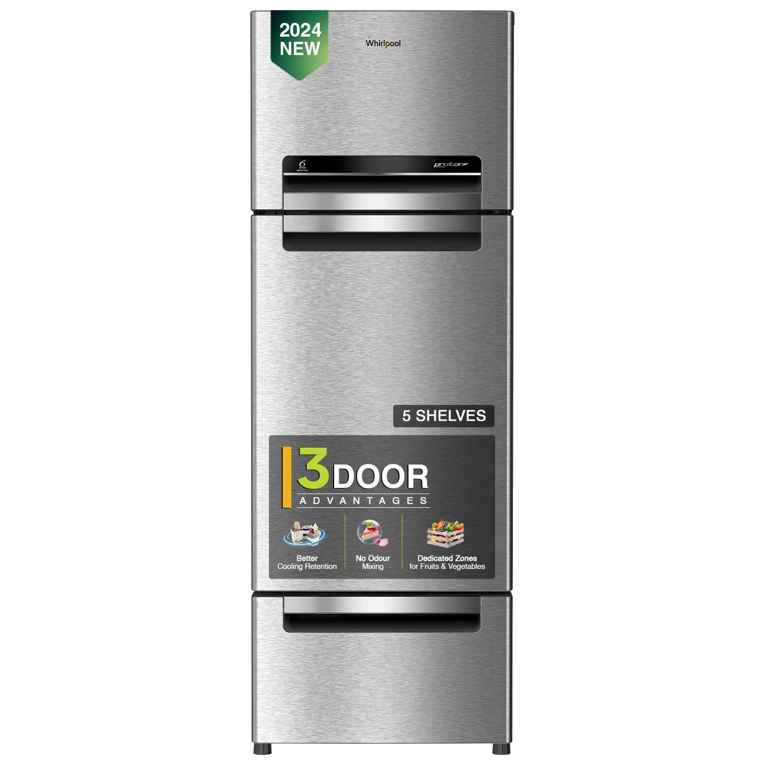 Whirlpool 215 L Frost Free Triple-Door Refrigerator(Fp 223D Protton Roy ...