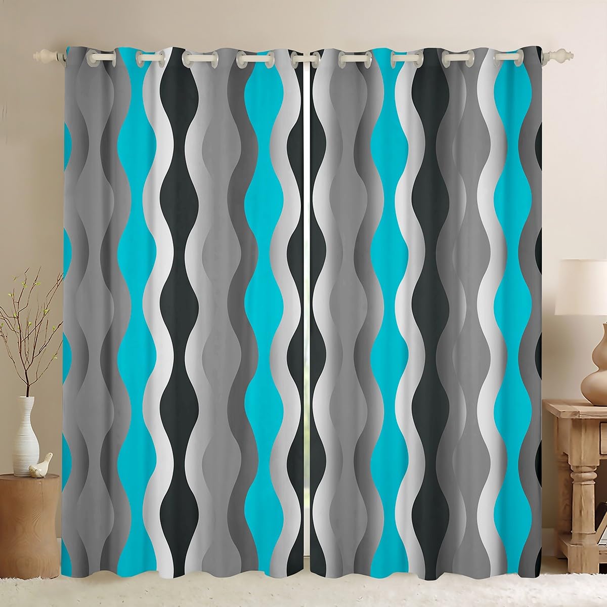 Turquoise Curtain Panels Cruz Turquoise Seashell Coastal Lined Window