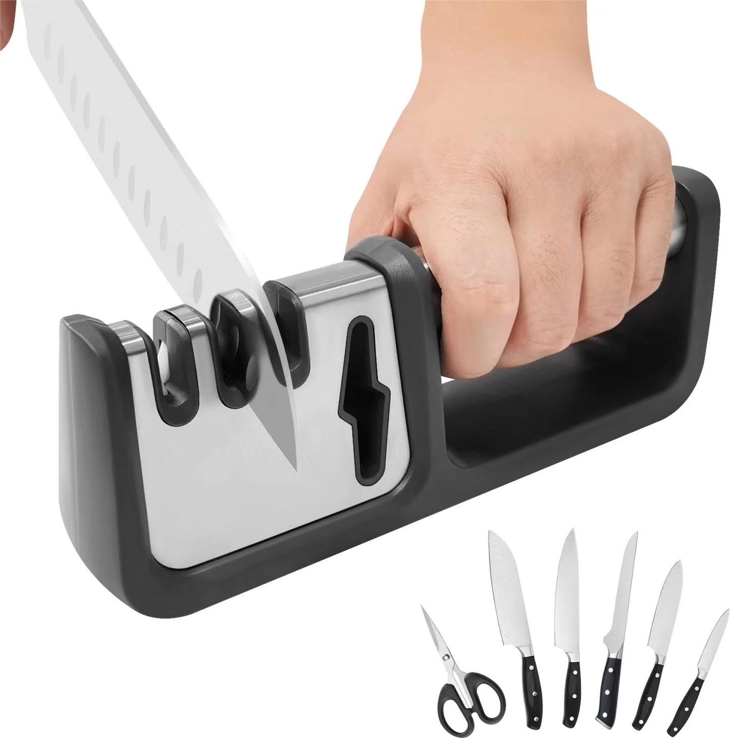 WSRY-Home Knife Sharpener for Kitchen Knives,Professional 4 in 1 Knives ...
