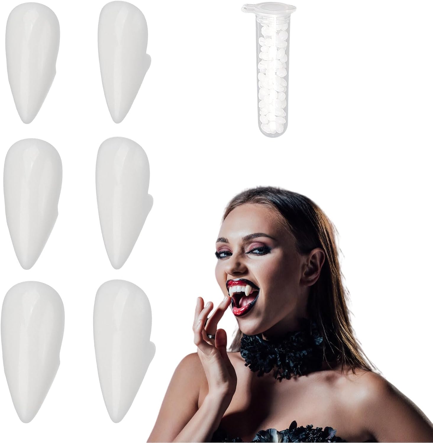 3 Pairs Vampire Teeth,Fangs,Fake Dentures Kids Pellets Vampires ...