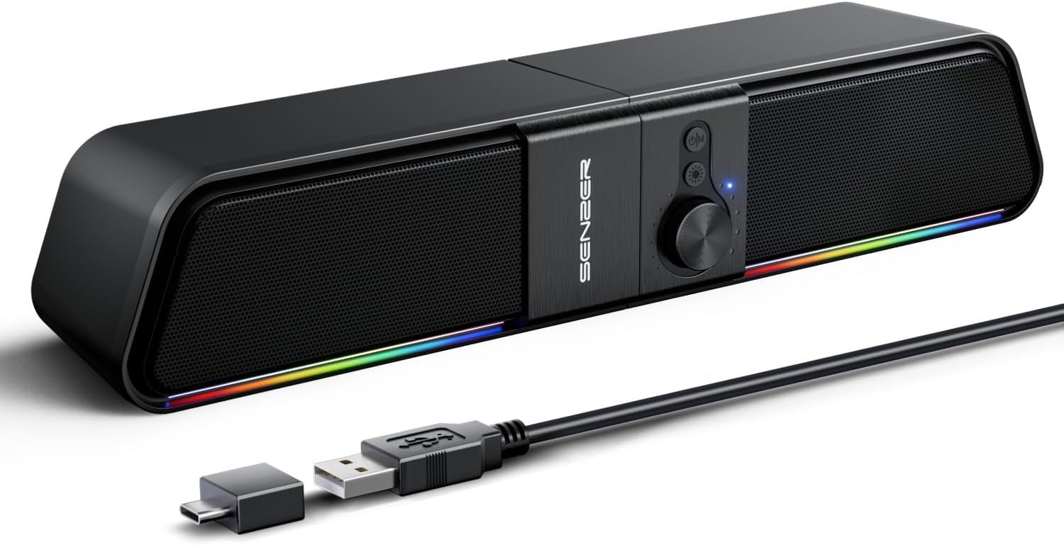 Amazon.com: SENZER CS20 2 in 1 Bluetooth Computer Speakers for Desktop ...