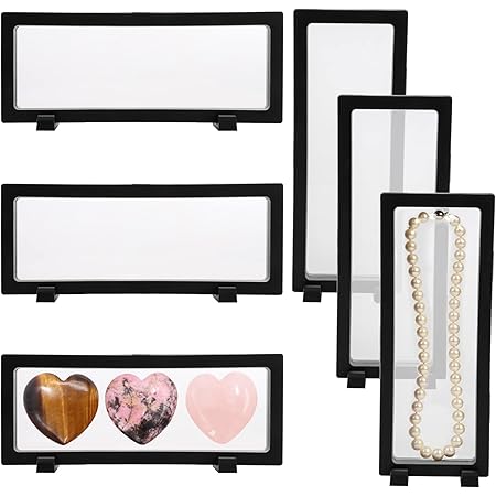 Amazon.com: Skelang 3 Pcs 3D Floating Display Case, Black Display Stand ...