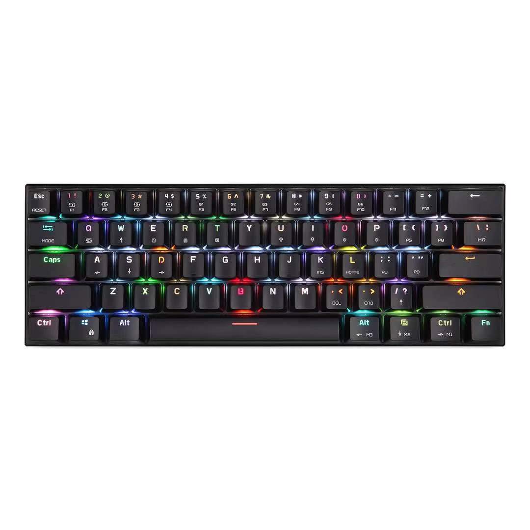 Motospeed Ck62 Mechanical Gaming Keyboard 61 Keys Wired Wireless Rgb ...