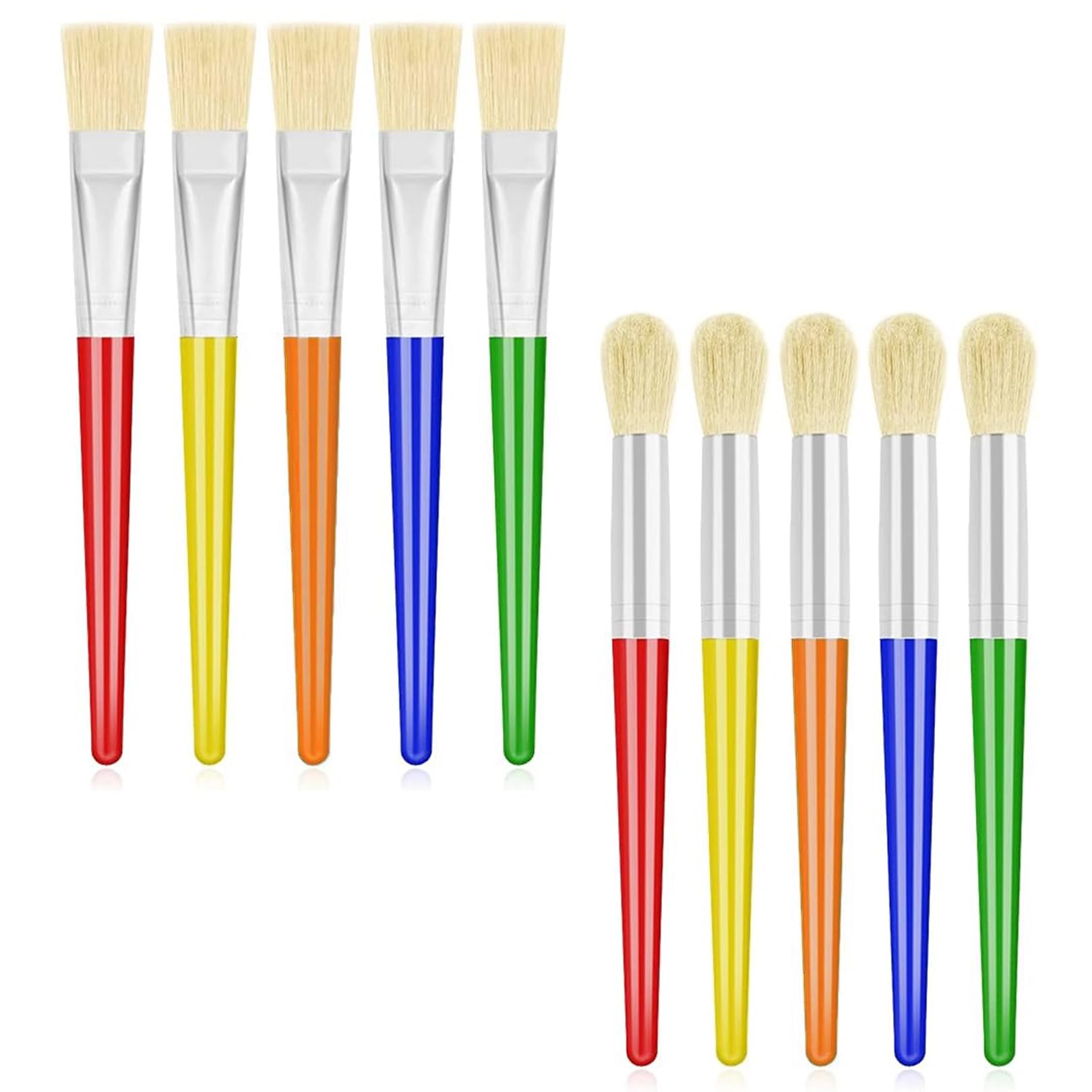 10 Pcs Kids Paint Brushes,Colorful Paint Brushes Childrens Painting ...