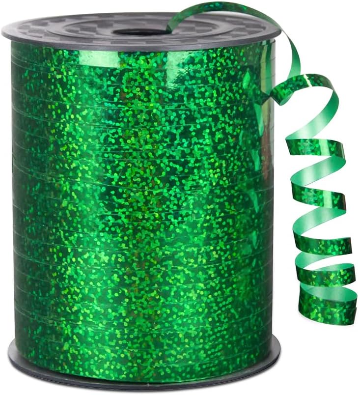 Amazon.com: KMER LIFE Premium Green Shiny Curling Shiny Ribbon, 1/5 ...