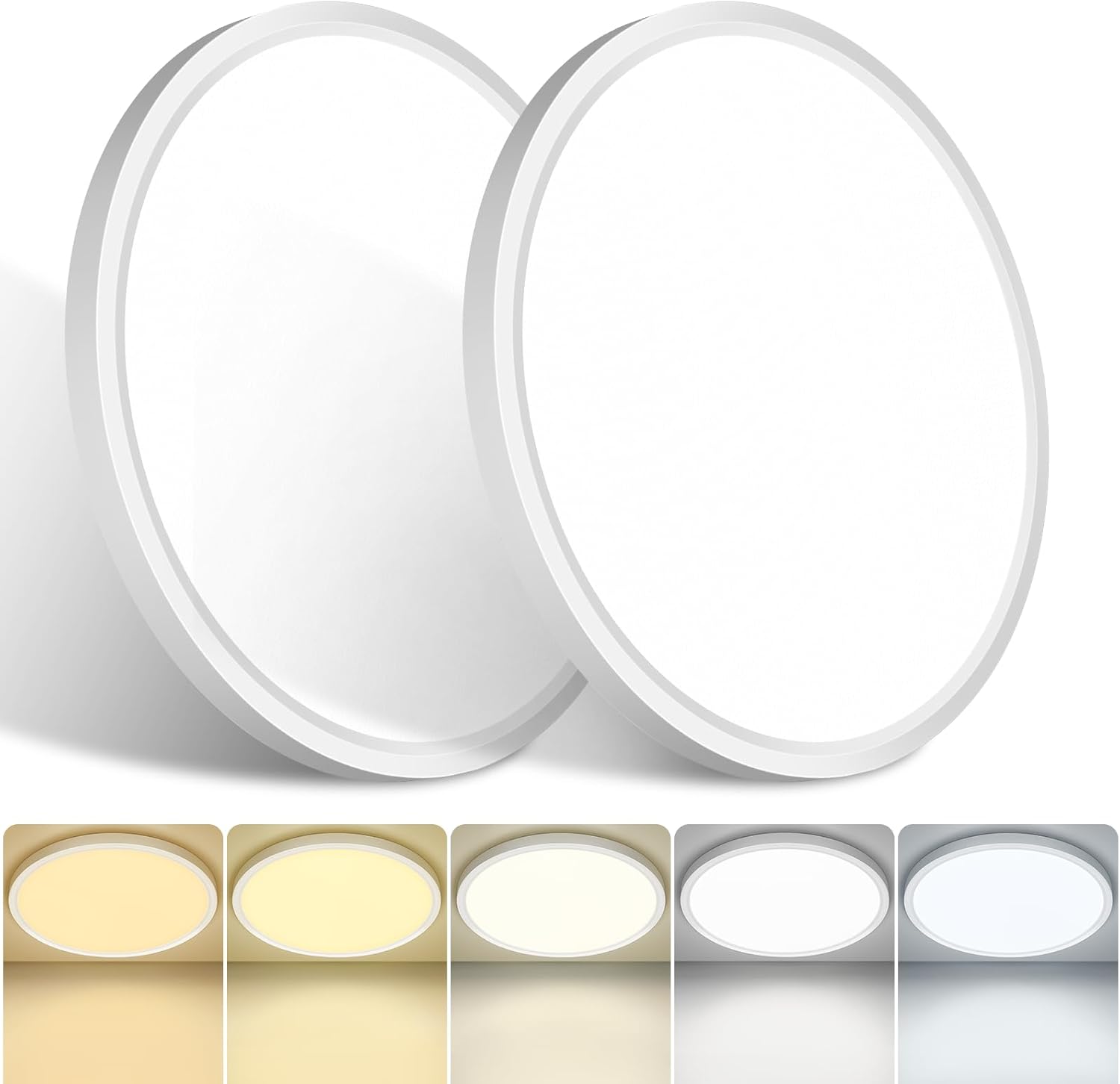 DEEPLITE 2 Pack Flush Mount Ceiling Light, 9 Inch Ceiling Light Fixture ...