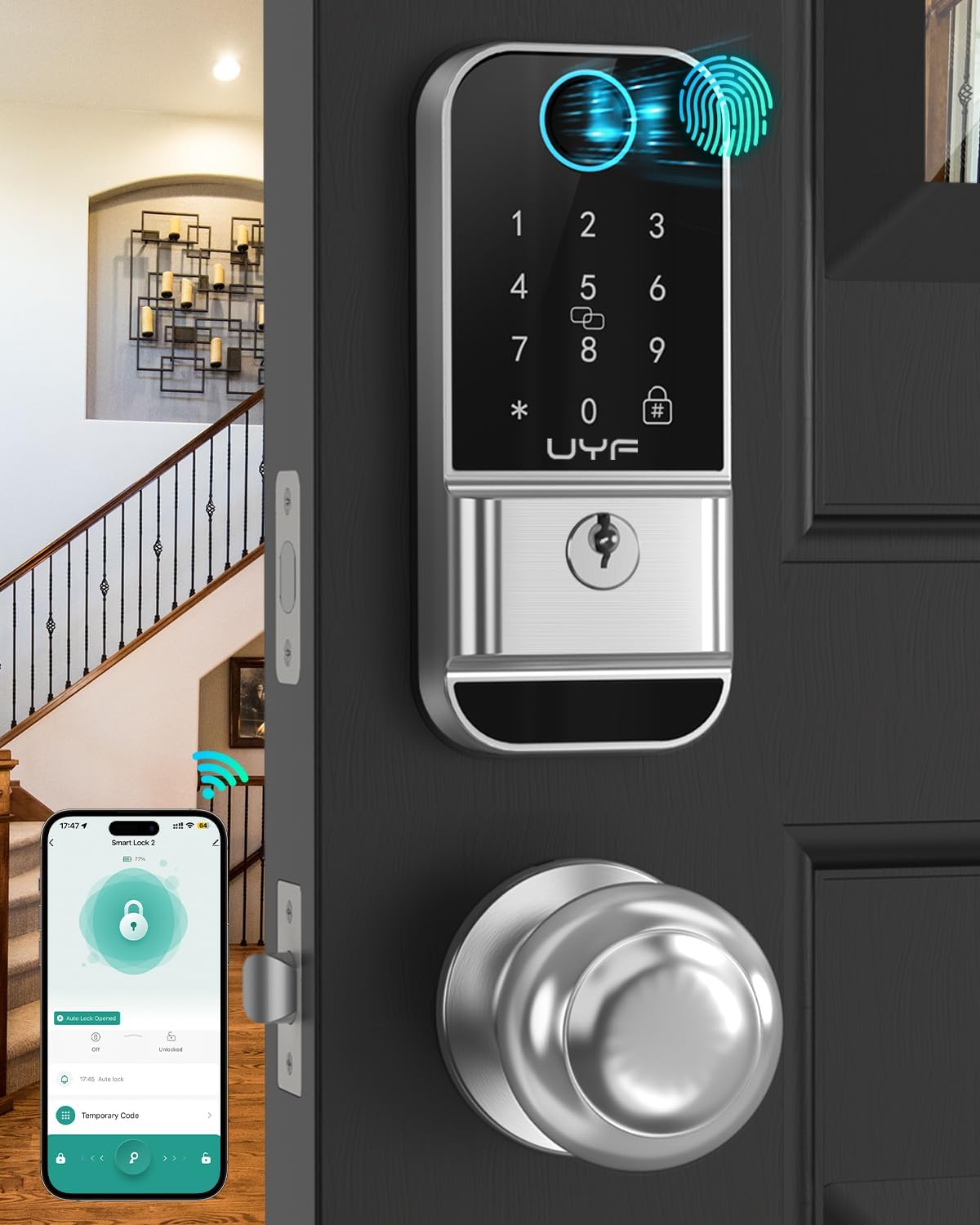 Igloohome Keyless Entry Smart Rim Lock - Electronic Keypad, Instant ...