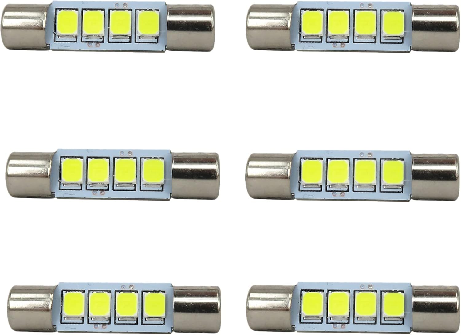 Amazon.com: WLJH 6x Super Bright Ice Blue 2835 Chip 28mm Led Light Bulb ...