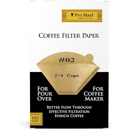 Amazon.com: 100 Count Cone Coffee Filters #4, Natural Brown Paper Cone ...