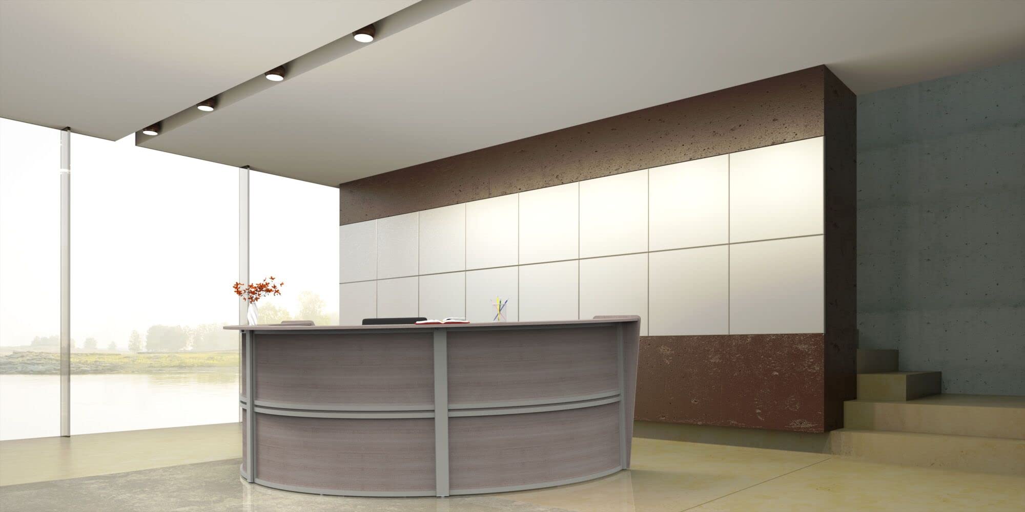Modern Curved Reception Counter Design