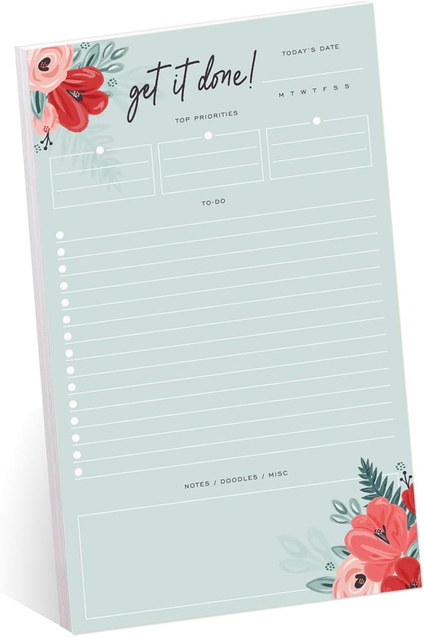 Amazon.com : Modern Chic Floral Daily Notepad / 6" x 10" Sticky Note ...