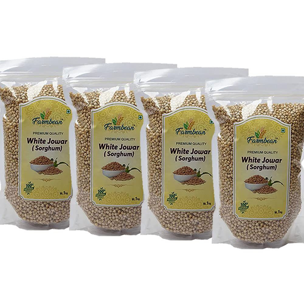 Buy Farmbean Raw White Sorghum/ White Jowar for Eating, y Unroasted ...
