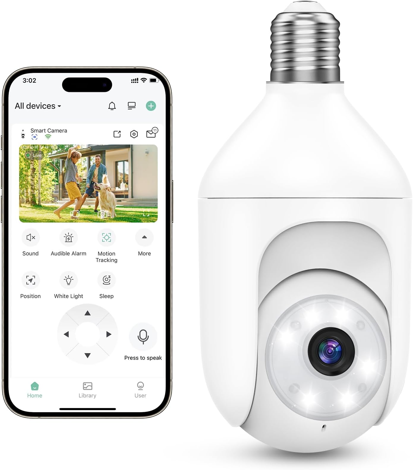 Amazon.com : WESECUU Light Bulb Security Camera -5G& 2.4GHz WiFi 2K ...