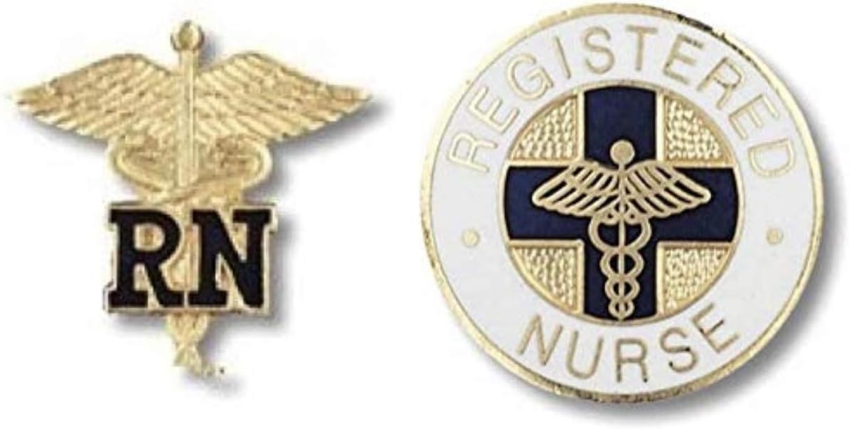 Amazon.com: EMI Registered Nurse Rn Caduceus & Rn Round Emblem - 2 Item ...