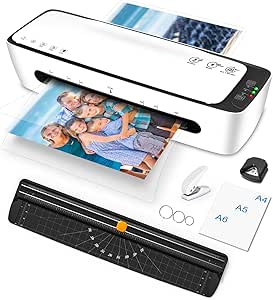 Laminator Portable A4 Thermal Laminating Machine with Laminated Pouches,Hot and Cold Settings ...