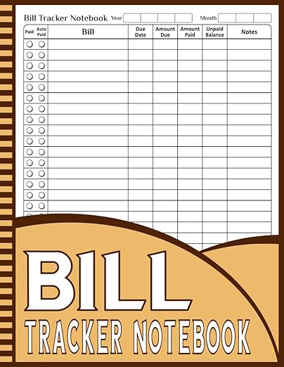 Amazon.com: Bill Tracker Notebook: Monthly Bill Payment Tracker ...
