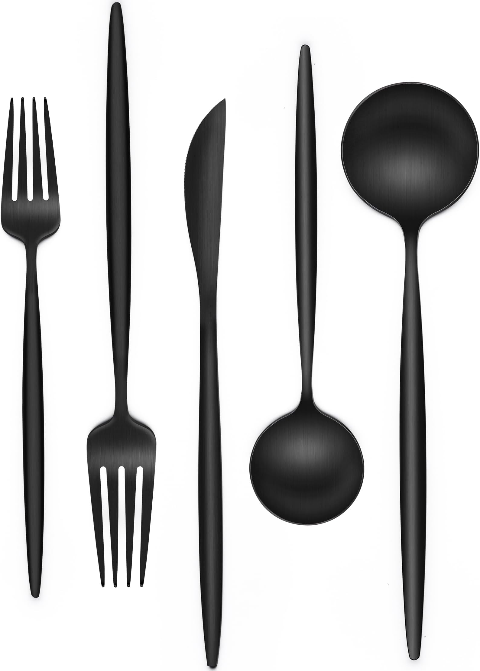 Amazon.com | Matte Black Silverware Set, BENNLY 20-Piece Flatware Set ...