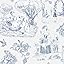 Livelynine Blue Toile Wallpaper Peel & Stick Vintage French Country ...