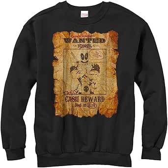 Amazon.com: Marvel Men's Deadpool Wanted Poster Sweatshirt : Clothing ...