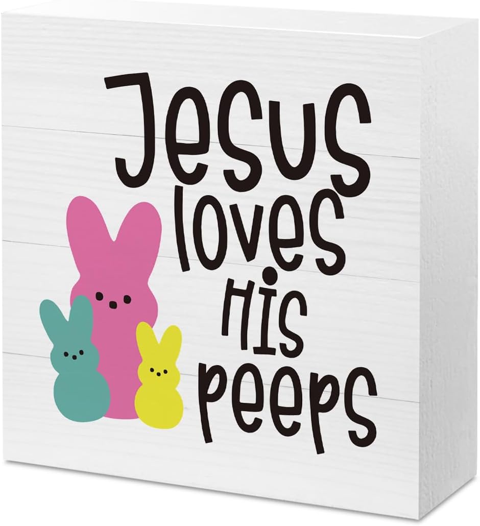 Amazon.com: Funny Bunny Peeps Sign Easter Decorations Easter Sign Decor ...