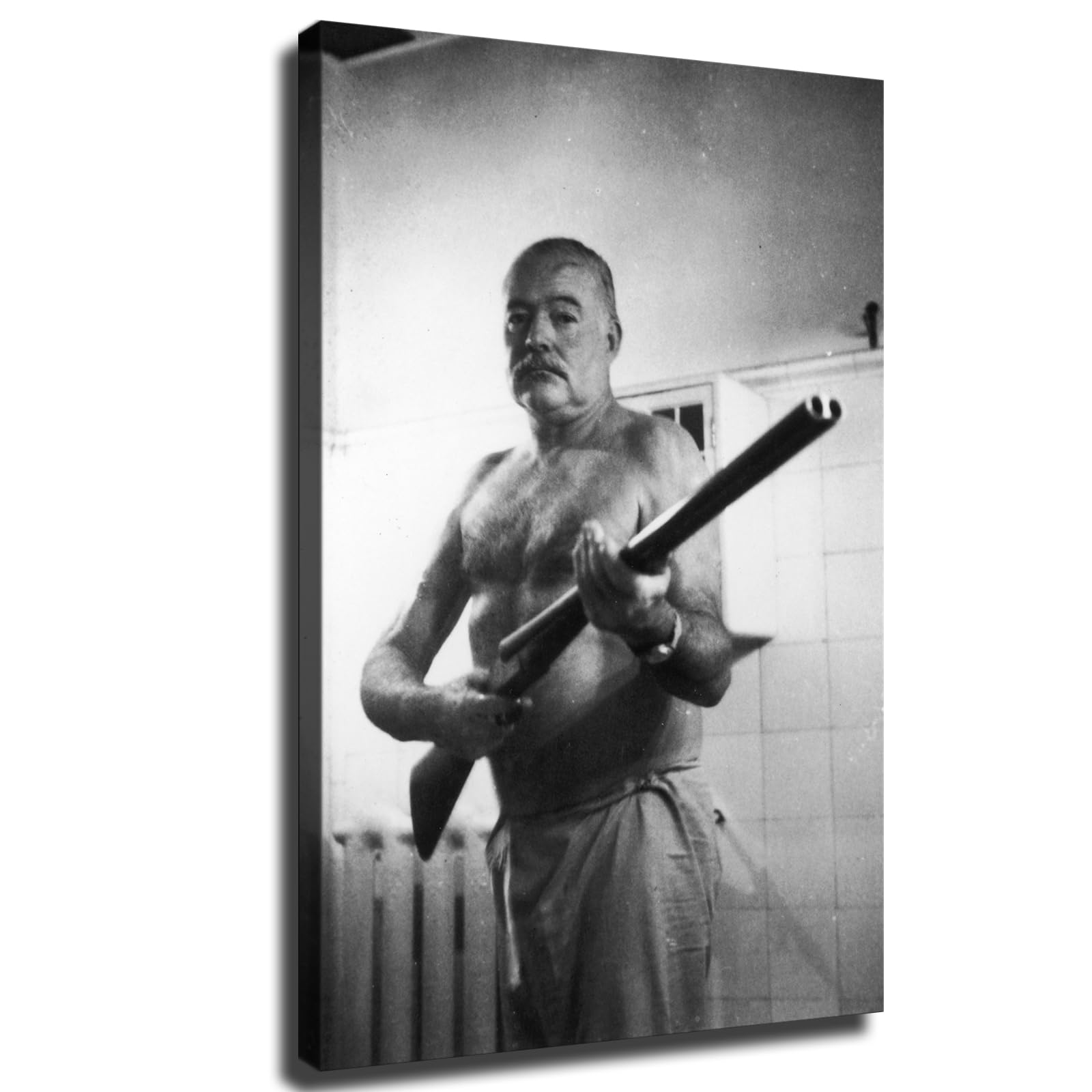 Amazon.com: Vintage Poster Ernest Hemingway Holding A Rifle Poster ...