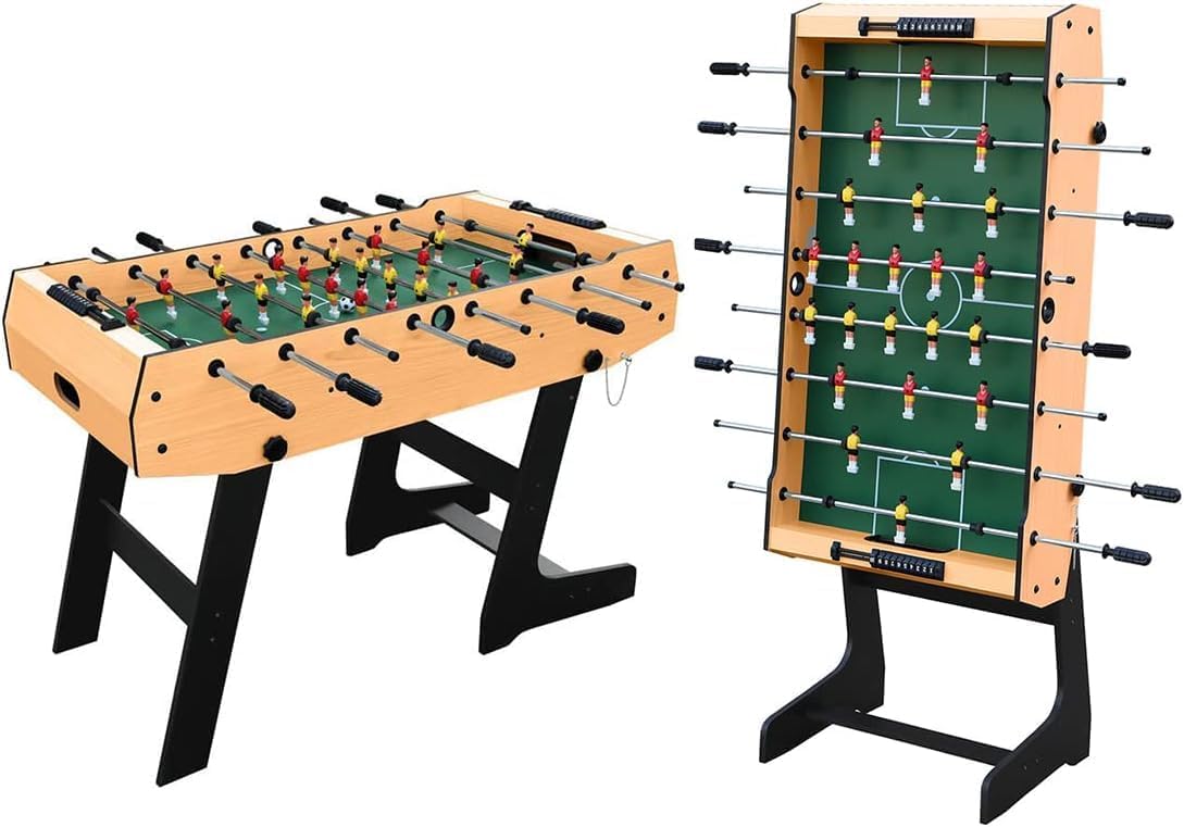 HLC 4FT Folding Football Table Foosball Soccer Indoor Game Table Kids ...