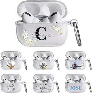 Amazon.com: Personalized Name Case for Apple AirPods Pro 2, Initial Monogram Case for AirPods 4 ...