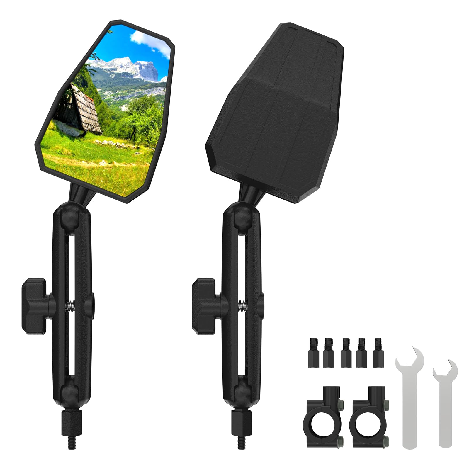 Amazon.com: Adventure Motorcycle Mirrors with Ball-Head, ATV Rear View ...