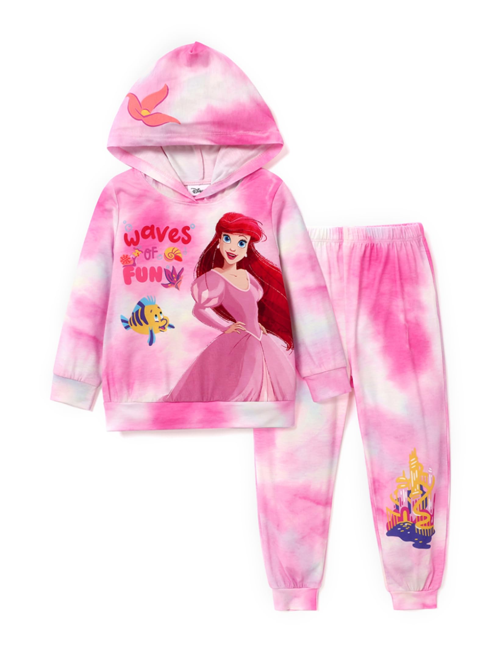 Amazon.com: Disney Princess Toddler Girl Outfit Long Sleeve Hoodies and ...