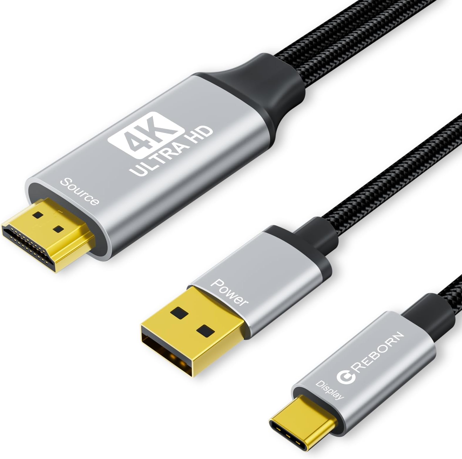 Amazon.com: Reborn HDMI to USB C Cable Adapter [3FT 4K@60Hz], Uni ...