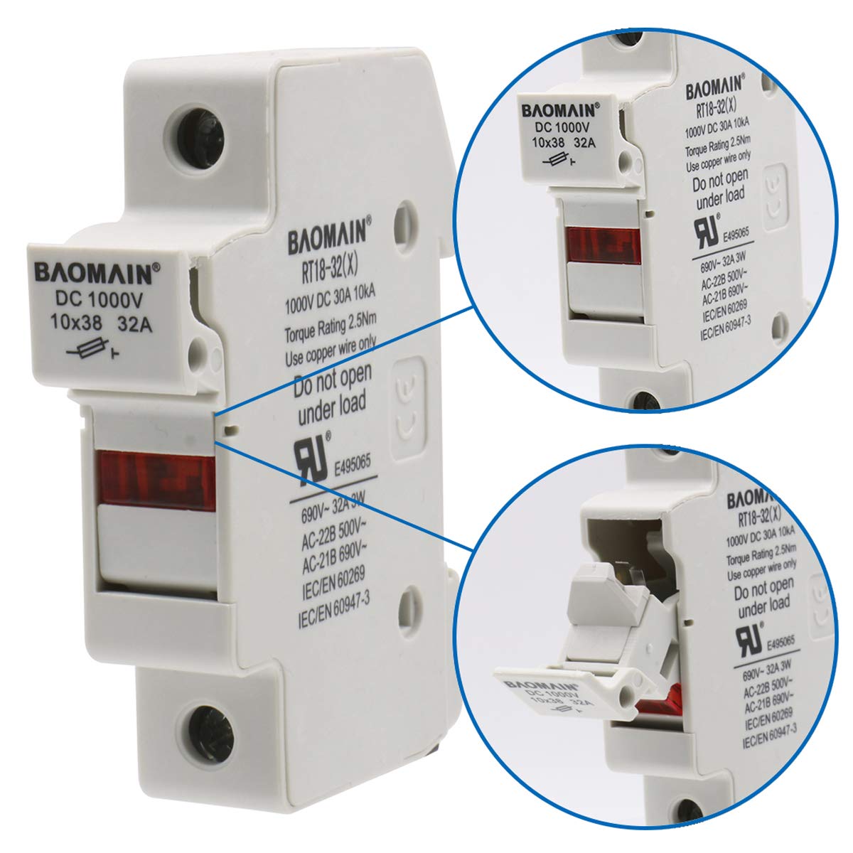 3 Amp Fuse Solar Panel Fuse 10-Pack Baomain Solar PV Fuses - 32A, 1000V ...