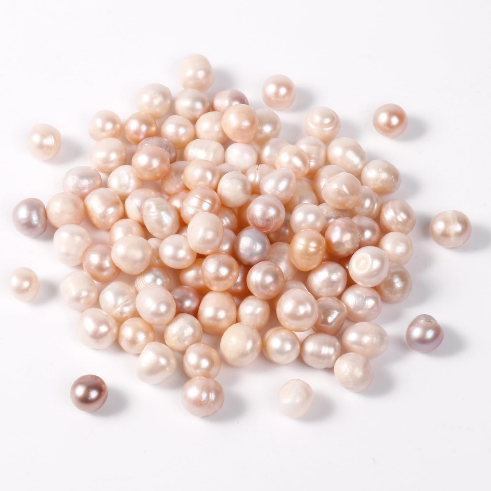 Amazon.com: 100PCS Freshwater Pearl Beads, 7-9mm Natural Genuine Real ...
