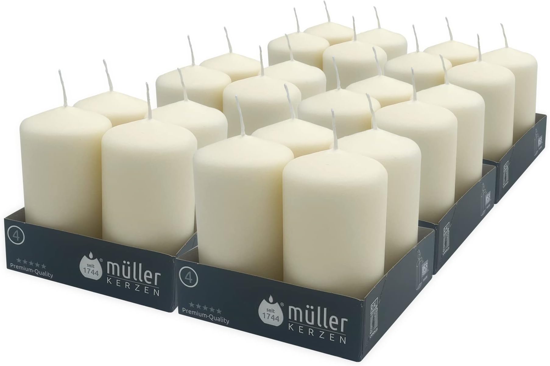 Hofer Ivory Pillar Candles - Set of 20 Decorative Small Candles - 4 x 7 ...