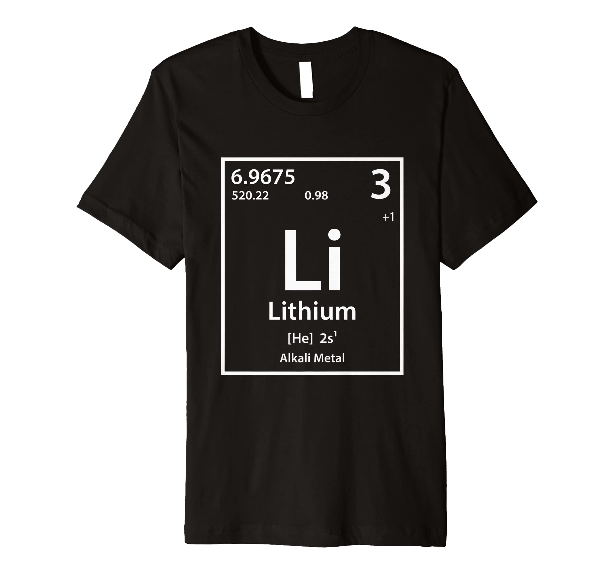 Amazon.com: Lithium Periodic Table of Elements T-Shirt : Clothing ...