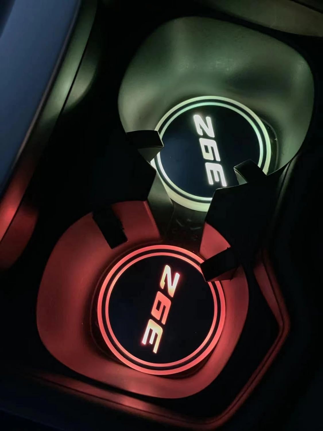 Amazon.com: 2PCS Rechargeable 392 Ambient Led Light Car Cup Holder ...