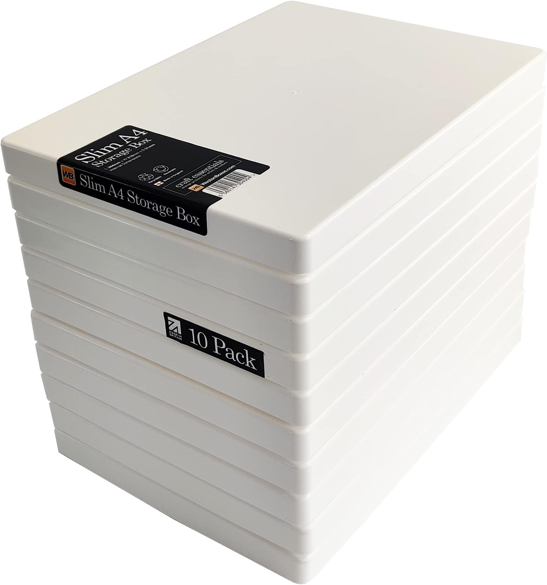 WestonBoxes A4 Slim Plastic Presentation or Storage Boxes with lids for ...