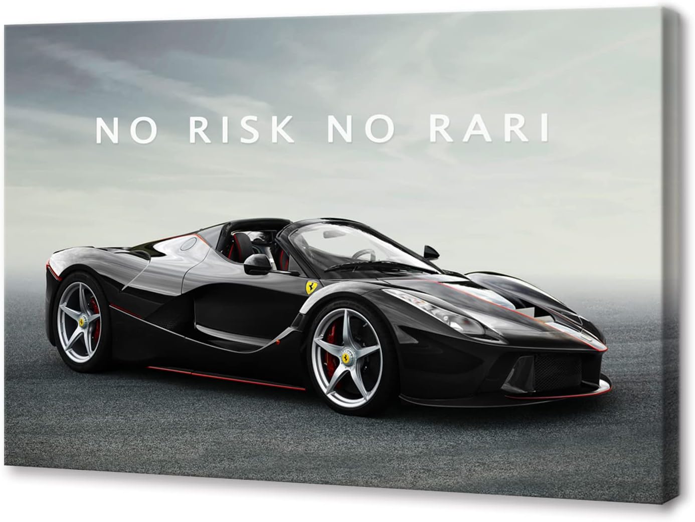 Amazon.com: BWSPACE Canvas Wall Art No Risk No Rari Motivational Car ...