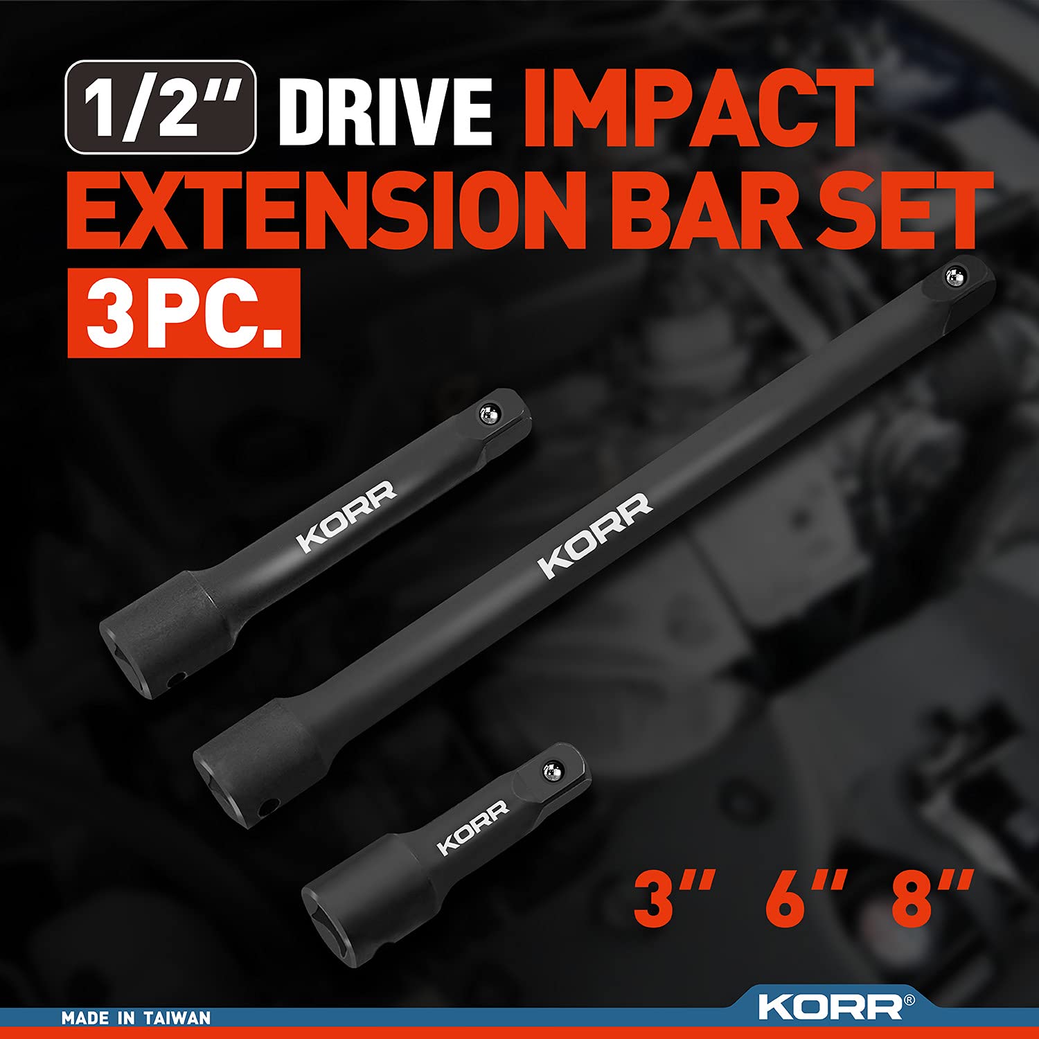 Snapklik.com : Tools KSS011 1/2-Inch Drive Impact Extension Bar Set