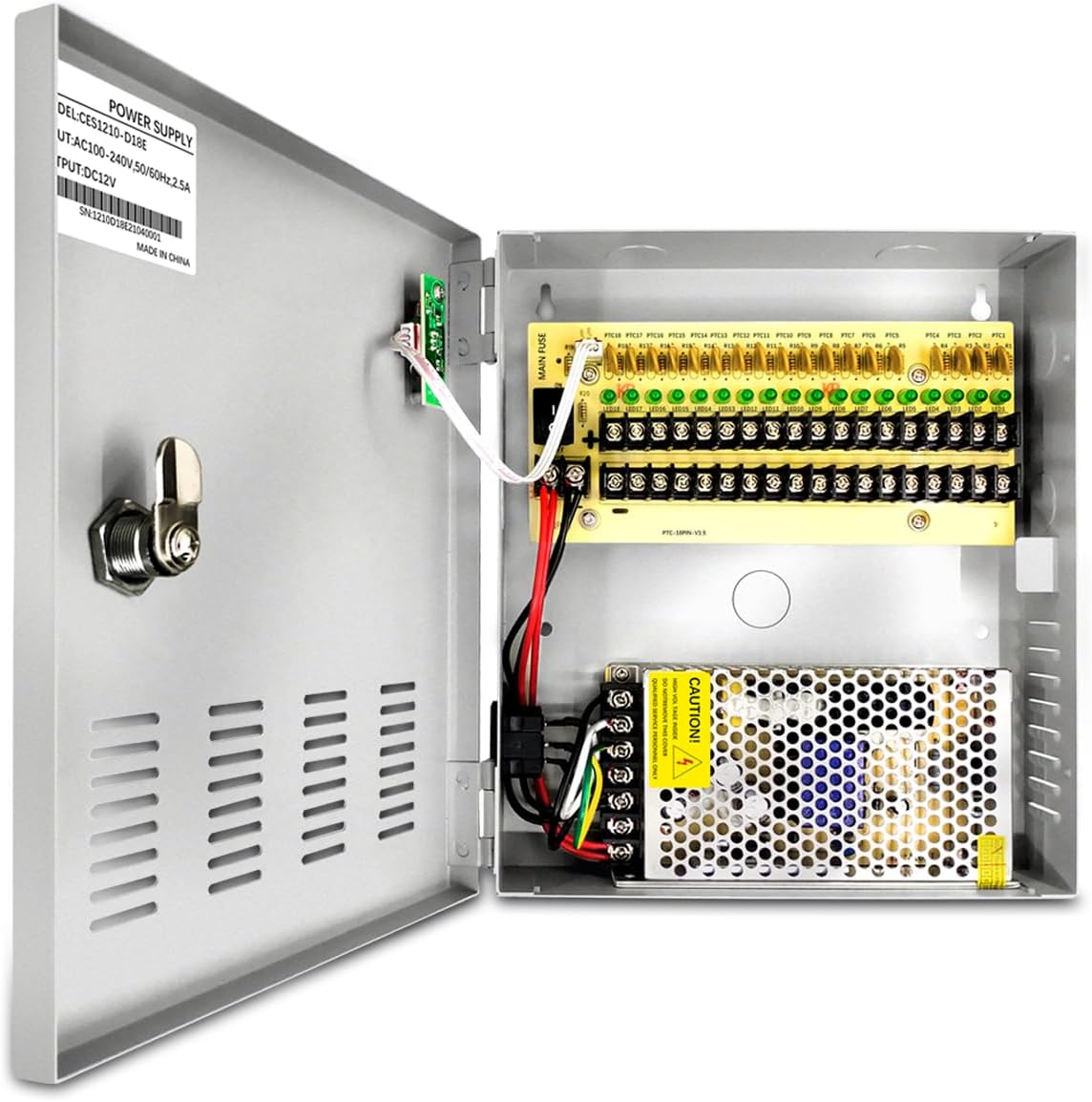 Amazon.com : Monoprice 16 Channel CCTV Camera Power Supply - 12VDC ...