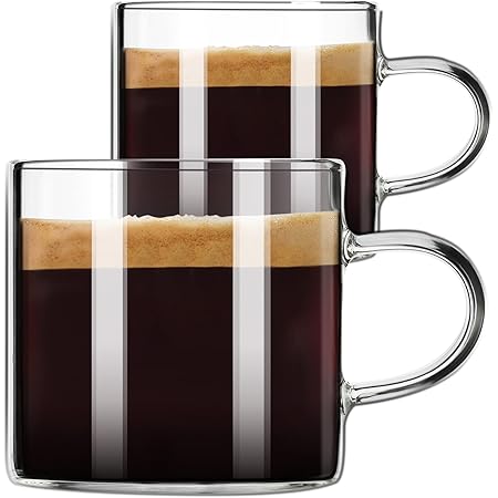 Amazon.com: Mfacoy 2 Pack Espresso Glass Measuring Cup, 75ML Espresso Cups with Handle, Espresso ...