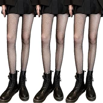 Generic 3 Pairs Tights for Women Letter Print Black Pantyhose Sheer ...