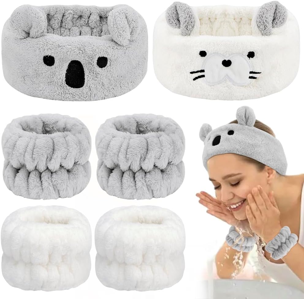 Amazon.com : AHONEY Cow Ears Headband Cow Print Skincare Headbands and ...