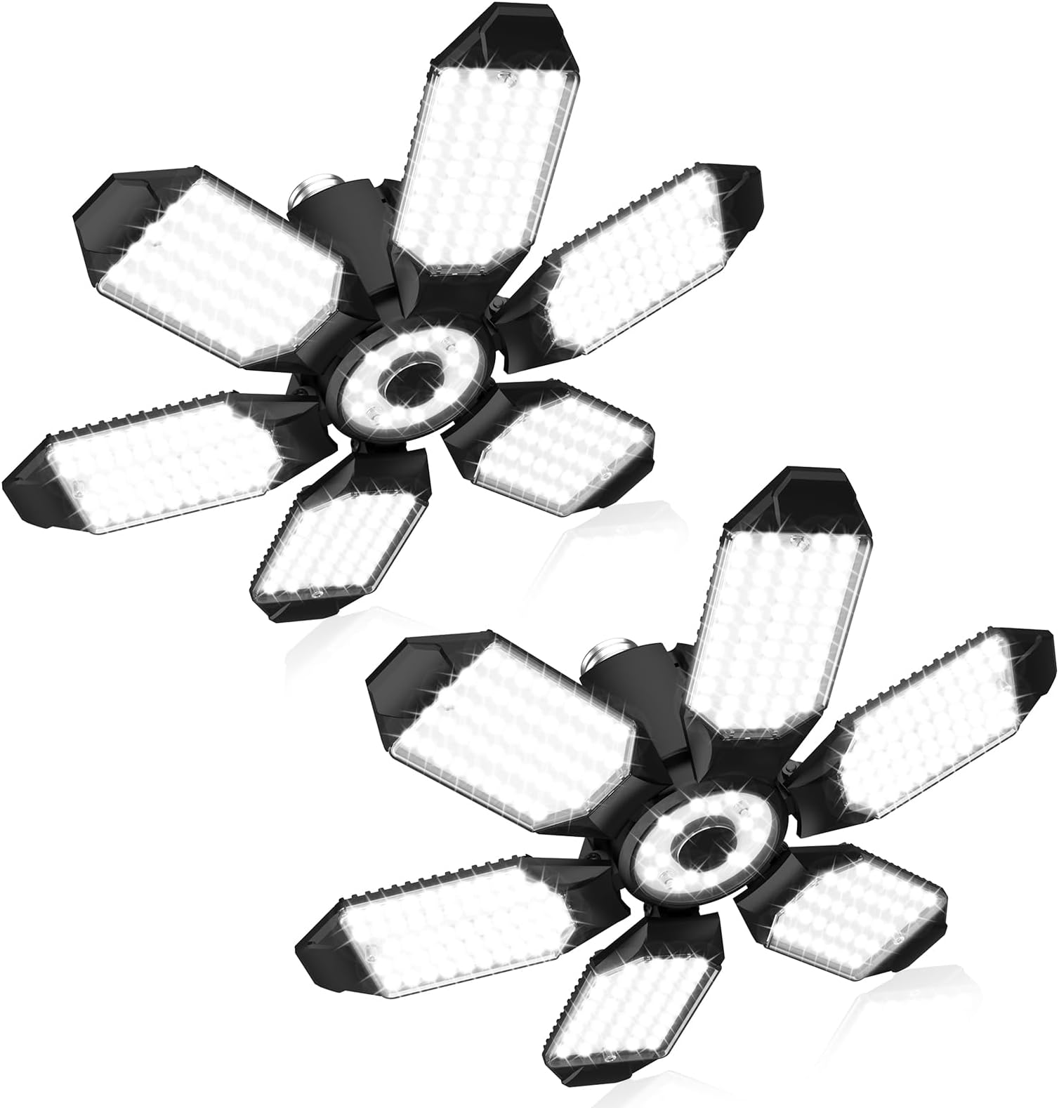 Lot de 2 lampes LED pour garage - 200 W - 20 000 lm - Ultra lumineuses ...