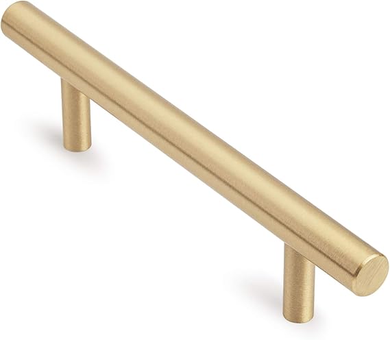 DECRAFTS 5PCS Gold Kitchen Cabinet Handles Solid Brass Drawer Pulls ...