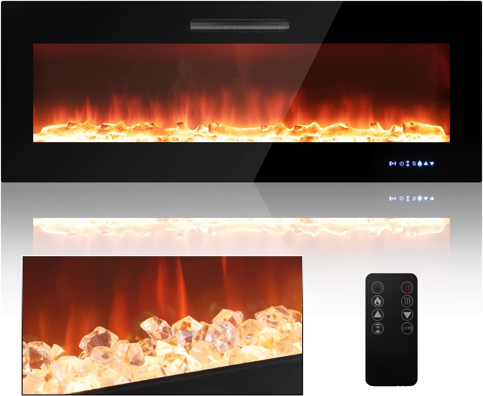 Amazon.com: Tangkula 50 Inches Electric Fireplace Insert, Reccessed and ...