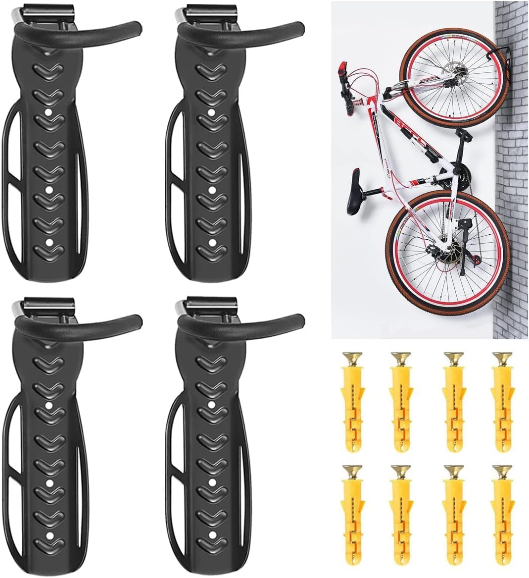 Bicycle Bike Wall Mount Hooks Rack Holder Hanger Stand Bike Storage ...