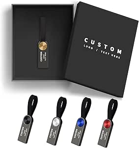 Amazon.com: Custom Metal USB Flash Drives with Strap, 100 Pack Bulk Personalized Thumb Drives ...