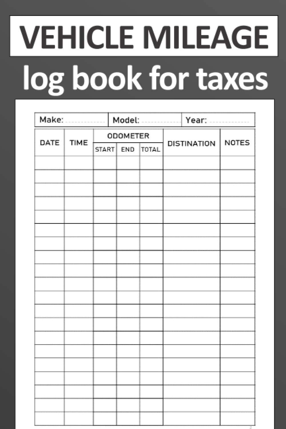 Amazon.com: VEHICLE MILEAGE Log Book for Taxes: Car Mileage Tracker for ...