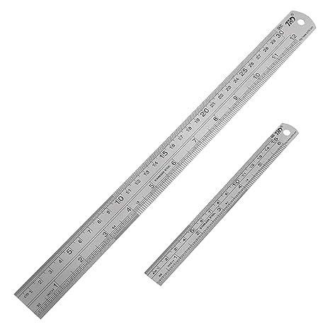 YouOKLight Metal Ruler Set, 6 inch Ruler and 12 inch Ruler. Ruler ...